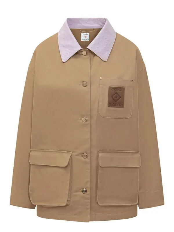 Casablanca Mini Jacket With Front Pockets - Beige