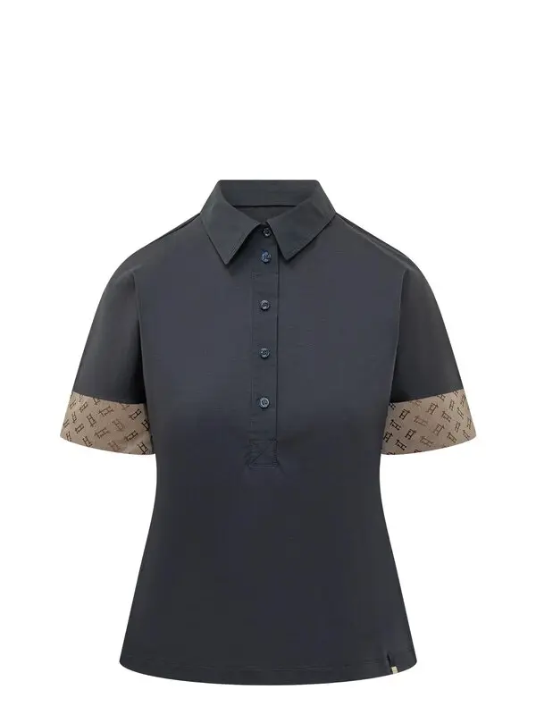 Herno Short Sleeve Polo With Classic Collar - Blu Navy