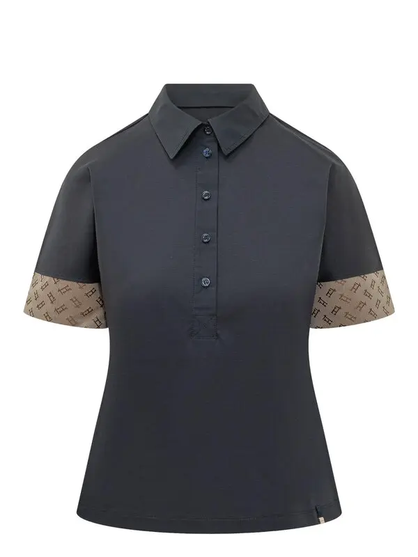 Herno Short Sleeve Polo - Blu Navy