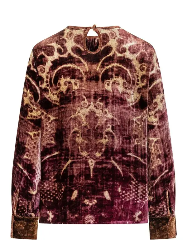 PIERRE-LOUIS MASCIA Elegant Velvet Blouse - Bordeaux