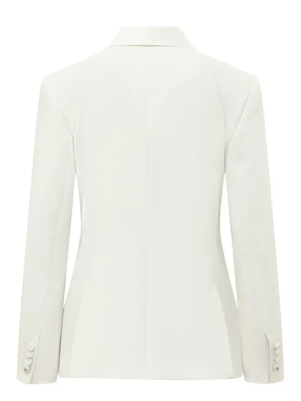 Max Mara Tailored Mini Jacket With Revers And Pockets - Bianco