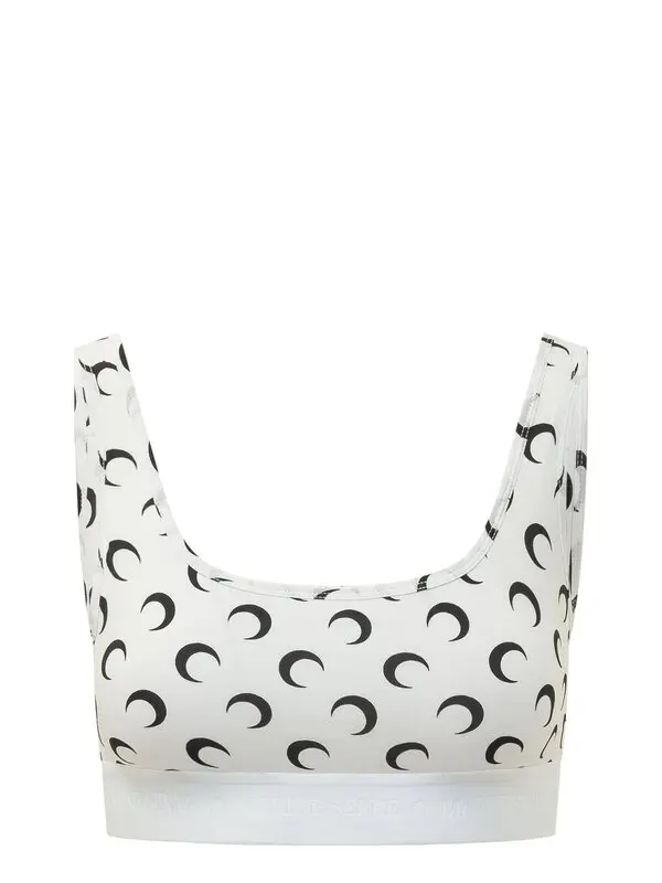 MARINE SERRE Sporty Printed Mini Top - Optical White
