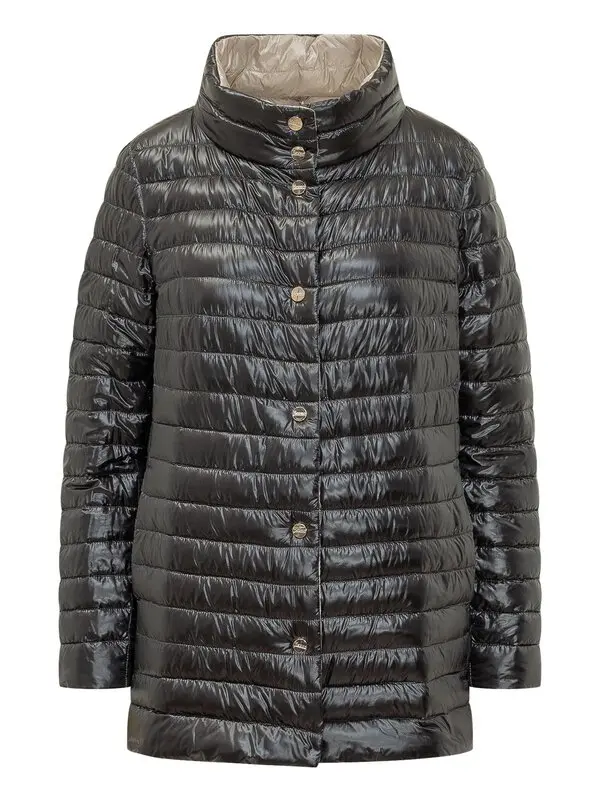 Herno Medium Quilted Down Jacket - Nero/chantilly