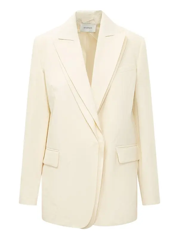 Sportmax Tailored Fit Jacket With Reverse Pockets - Burro