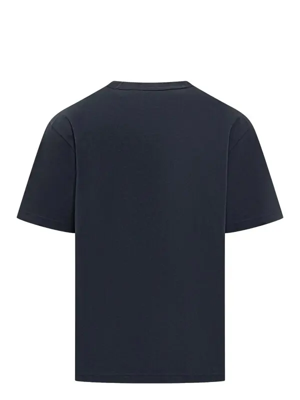 A.p.c. Organic Cotton T-shirt With Embroidered Logo - Dark Navy