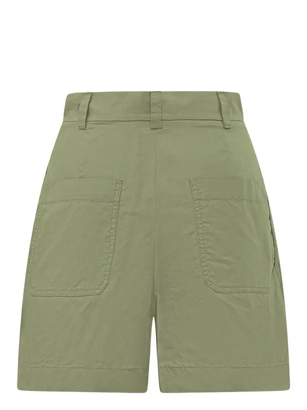 Max Mara High-waist Cotton Shorts With Utility Pockets - Oliva