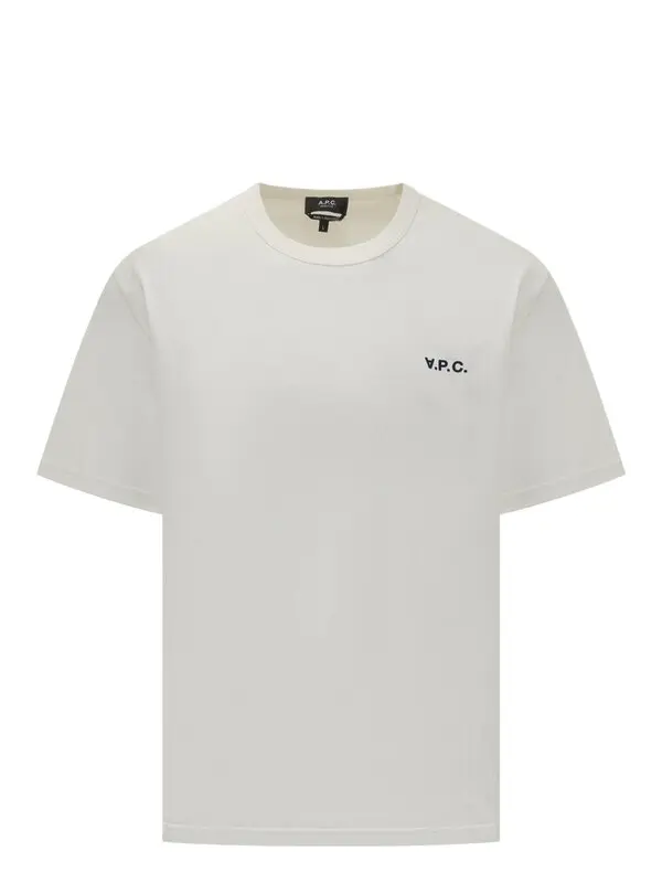 A.p.c. Organic Cotton Logo Embroidered T-shirt - White Dark