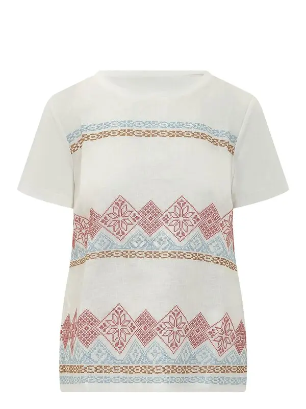 Max Mara Geometric Embroidered T-shirt - Off