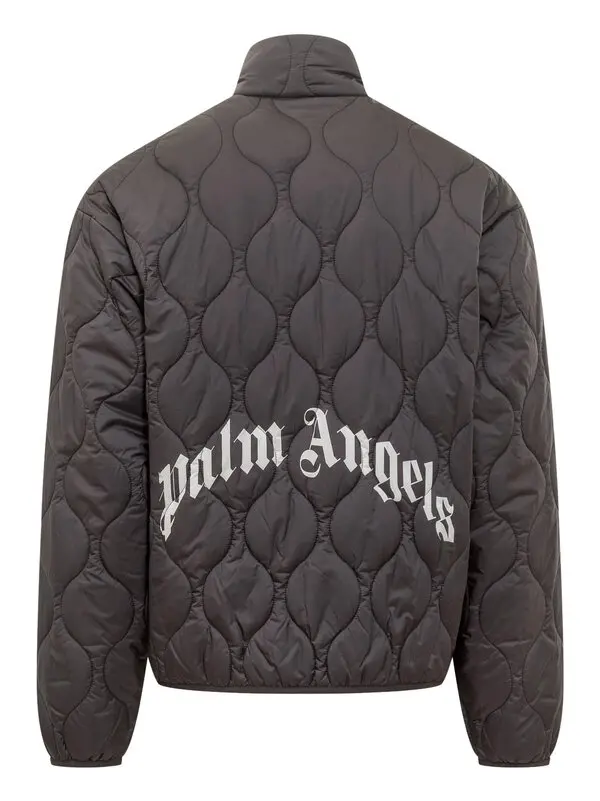 Palm Angels Curved Logo Down Jacket - Black