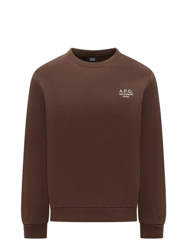 A.p.c. Organic Cotton Logo Sweatshirt - Ecru Brown