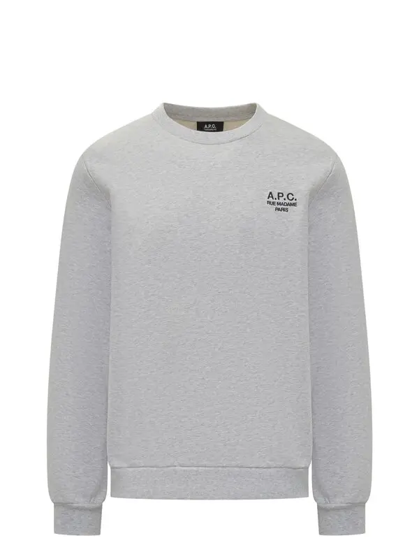 A.p.c. Organic Cotton Logo Sweatshirt - Grey Black