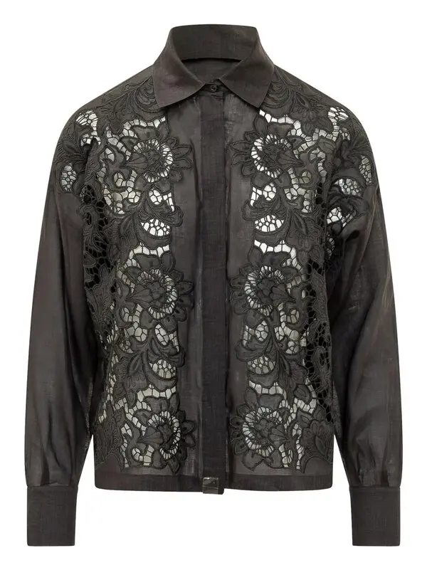 Max Mara Embroidered Shirt - Nero