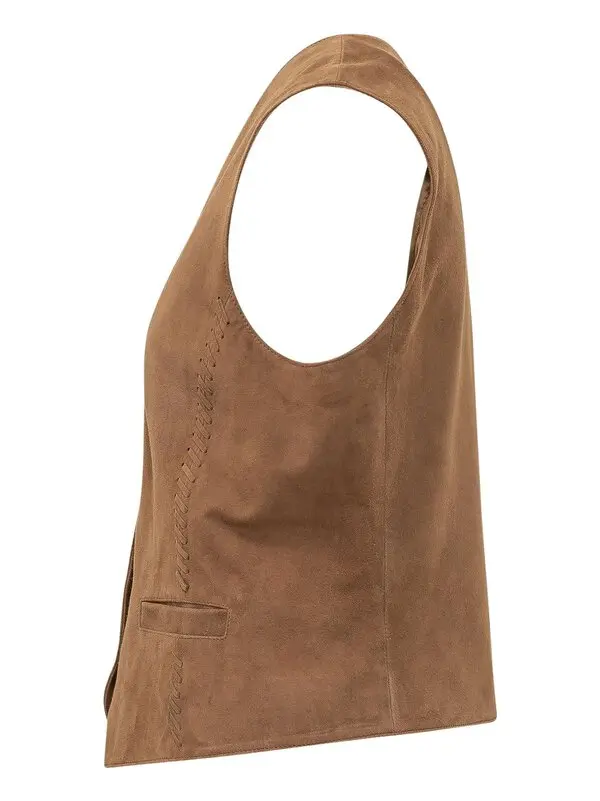 Max Mara Button-front Gilet - Tan
