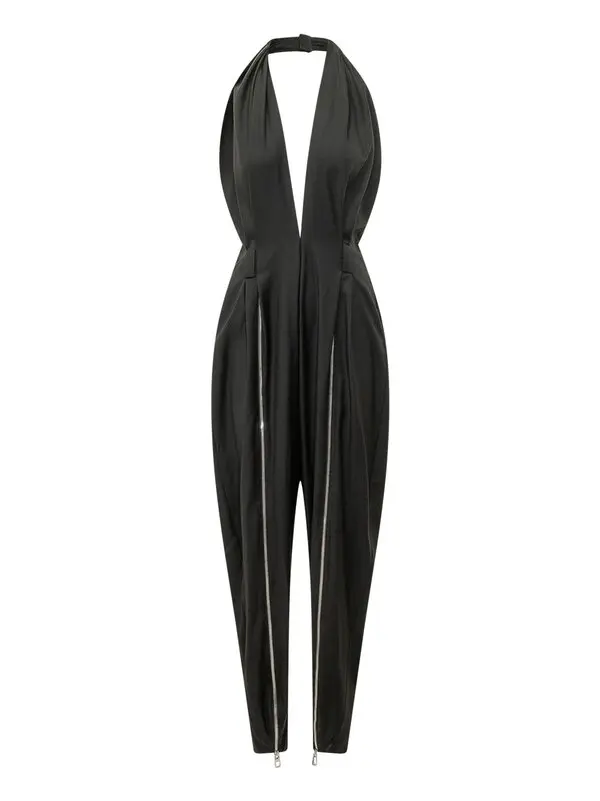 Coperni Printed Halter Neck Mini Zip Bodysuit - Black
