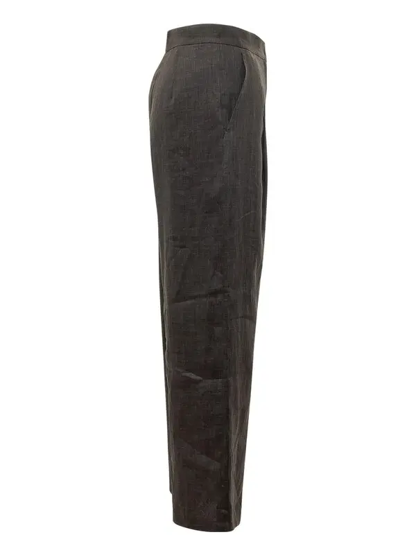 Max Mara Wide-leg Trousers With Structured Waist - Nero