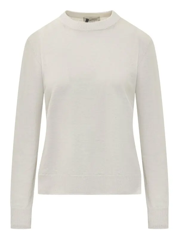 MAX MARA`S Max Mara Long Sleeve Knit Sweater - Milk