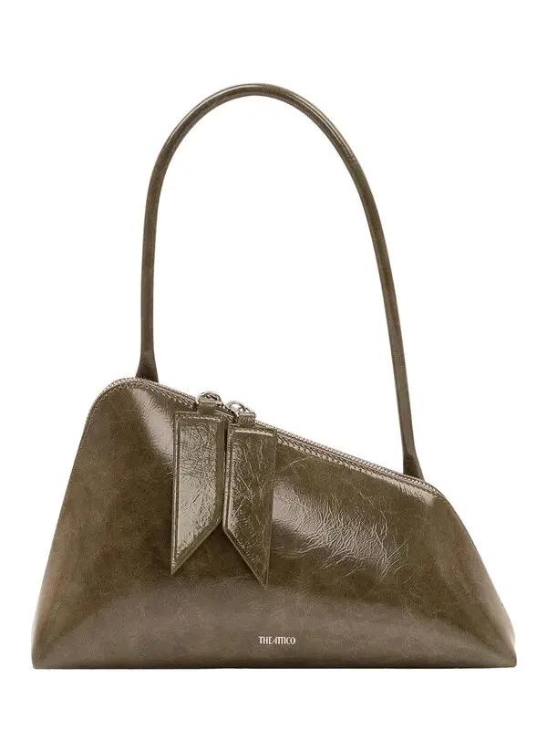 Attico Sunrise Shoulder Handbag - Olive Brown