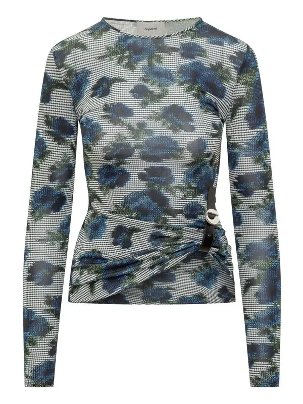 Coperni Artistic Print Mini Top - Print Blue