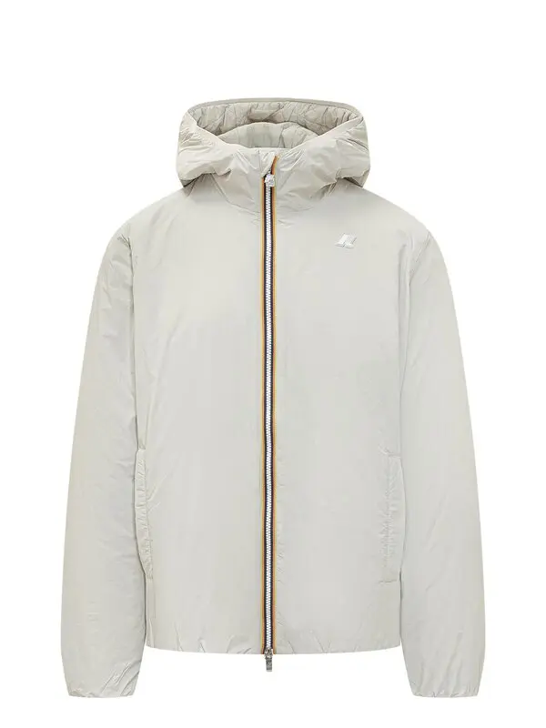 K-WAY Lightweight Hooded Zip-front Jacket - Beige Lt