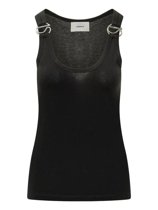 Coperni Mini Top With Statement Logo - Black