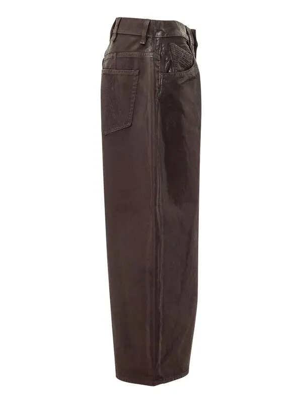 Attico Glossy Long Jean Pants - Plum