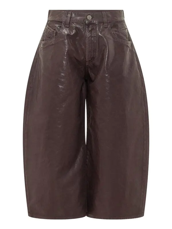 Attico Long Glossy Jean Pants - Plum