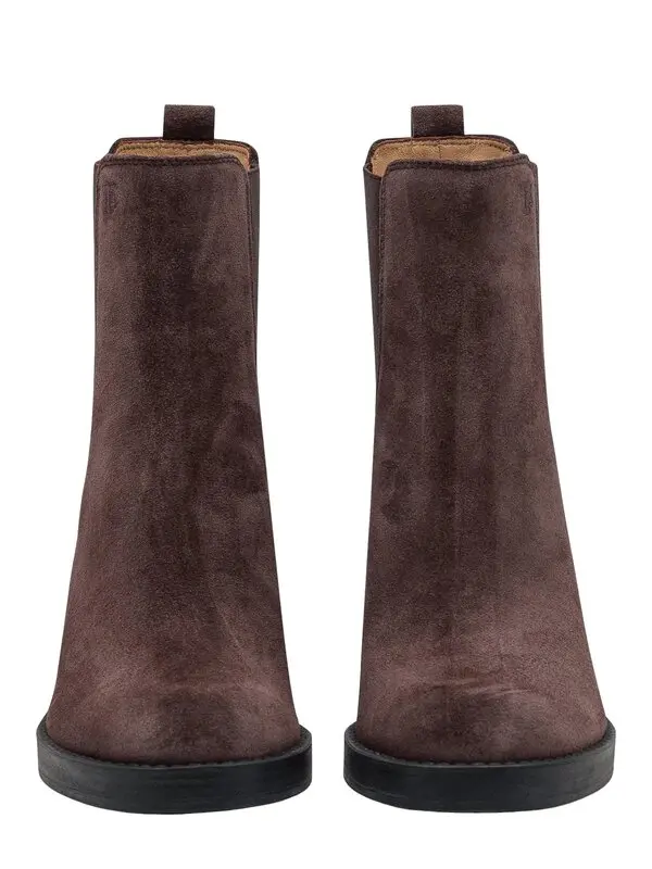 TOD'S Leather Ankle Boots - Palissandro