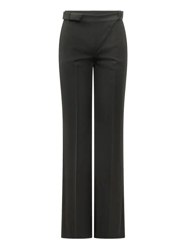 Attico Long Gabardine Trousers - Black