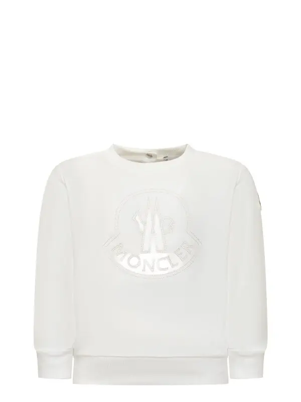 Moncler Cotton Blend Sweatshirt - Bianco
