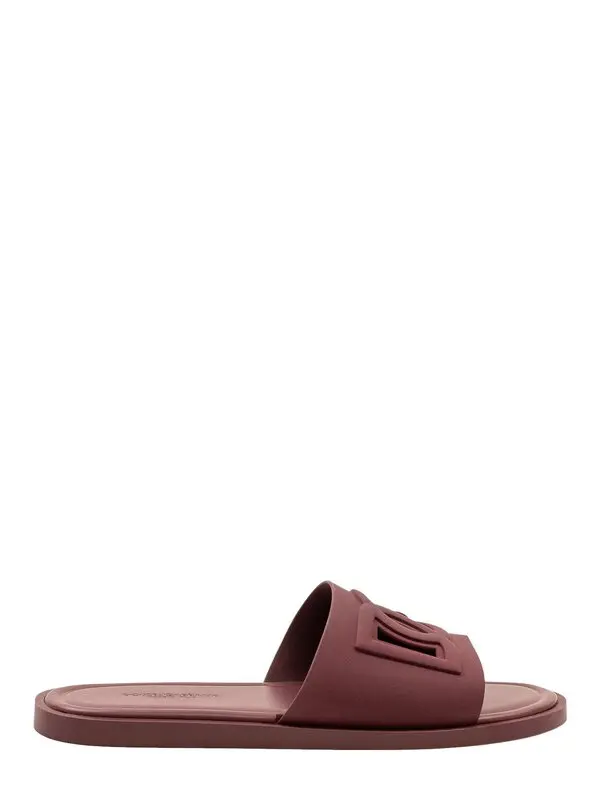 Dolce & Gabbana Logo Sandals - Bordeaux