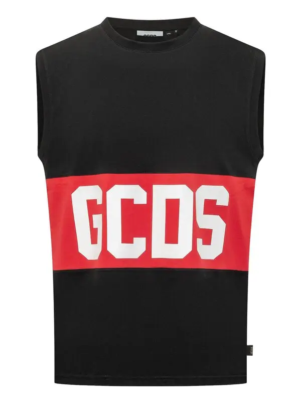 Gcds Logo Print Tank Top - Black/red