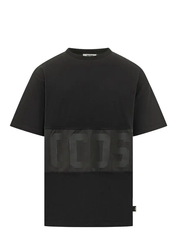 Gcds Band Logo Loose Fit Tee - Black/black