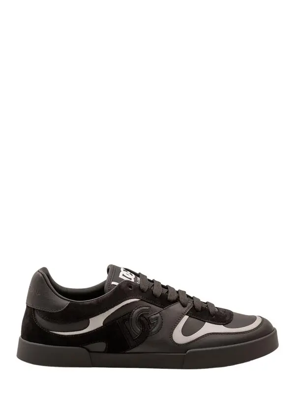 Dolce & Gabbana Low-top Sneakers In 100% Veal Leather - Nero/nero
