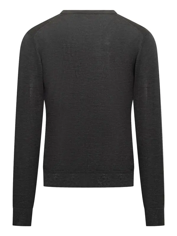 FILIPPO DE LAURENTIIS Wool V-neck Knit Sweater - Antracite