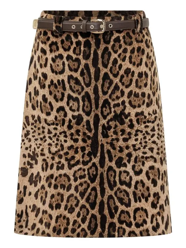 Max Mara Mstfalange Cotton Leopard Print Skirt - Leopardo