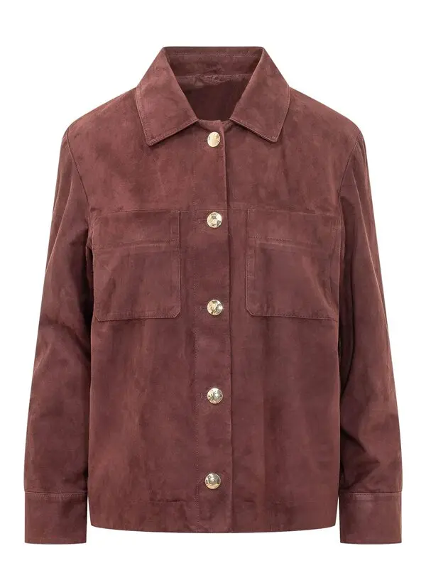 MAX MARA`S Max Mara Smmabisso Leather Jacket - Dark Ruby
