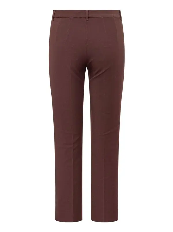 MAX MARA`S Max Mara Long Stretch Cotton-blend Pants - Dark Ruby
