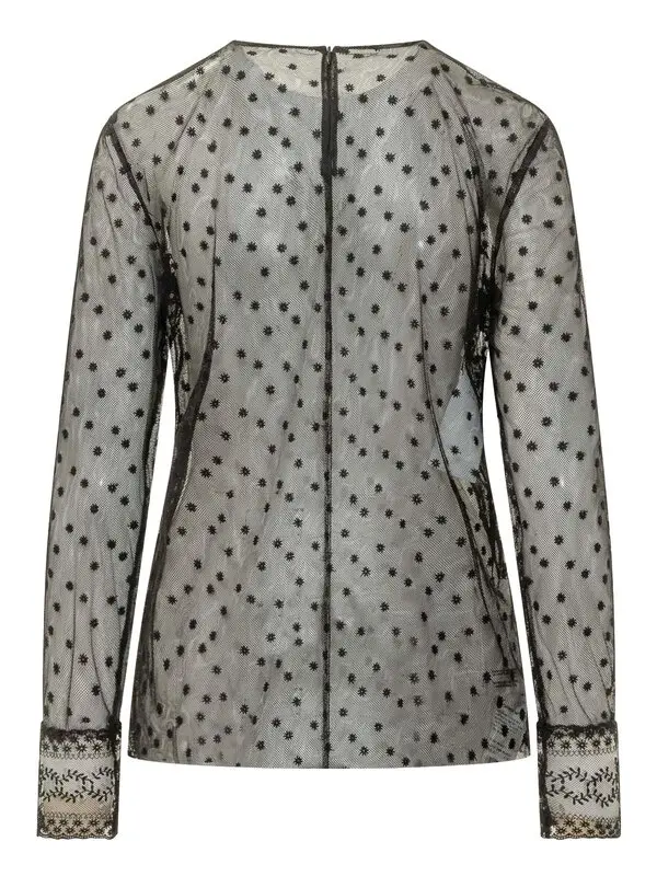 Alberta Ferretti Embroidered Blouse - Black