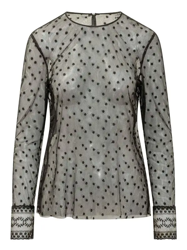 Alberta Ferretti Embroidered Blouse - Black