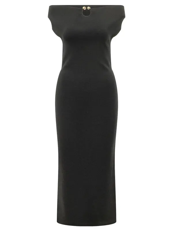 Alberta Ferretti Viscose-blend Midi Dress - Black