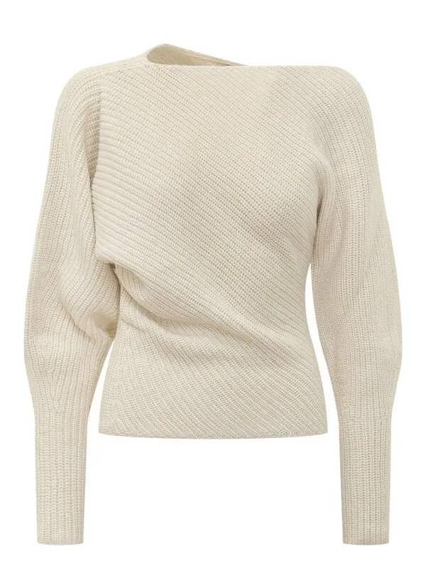 Alberta Ferretti Wool Blend Knit Sweater - White