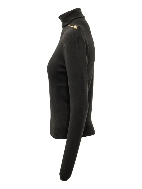 Alberta Ferretti Wool-silk-cashmere Turtleneck Sweater - Black
