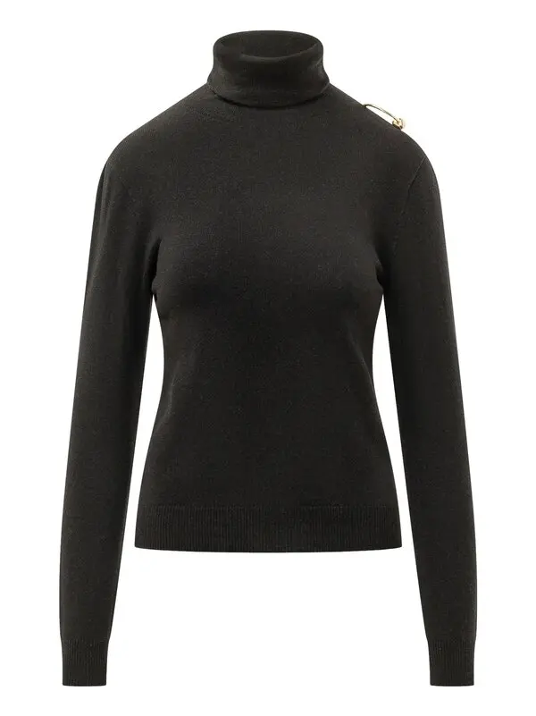Alberta Ferretti Wool-silk-cashmere Turtleneck Sweater - Black