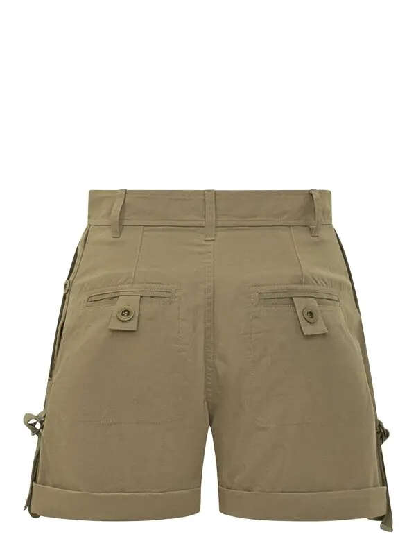 Isabel Marant Étoile High-waisted Cargo Shorts With Front Pockets - Khaki