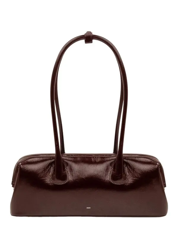 OSOI Wide Leather Shoulder Bag - Dark Plum