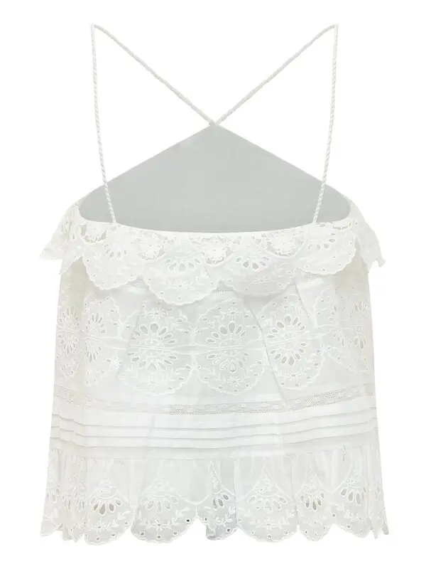 MARANT ETOILE Sleeveless Print Top With Subtle Detailing - White