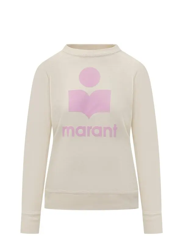 MARANT ETOILE Mini Sweatshirt T-shirt For All Seasons - Ecru/pink