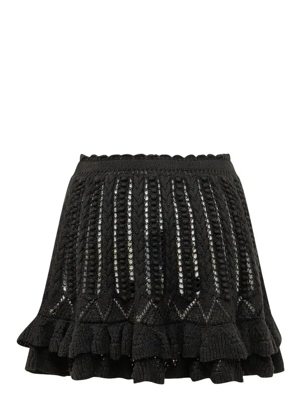 MARANT ETOILE Mini Skirt With Ruffles - Black