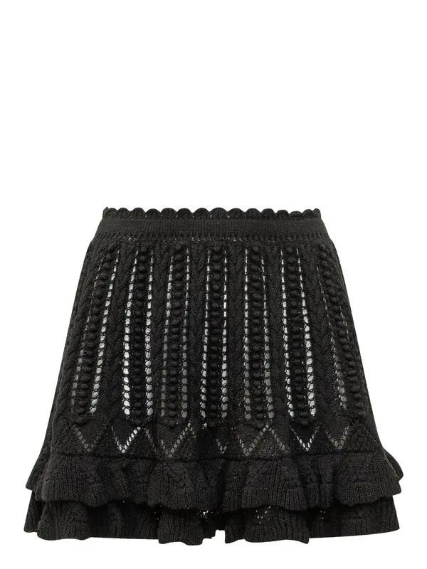 MARANT ETOILE Ruffled Mini Skirt - Black