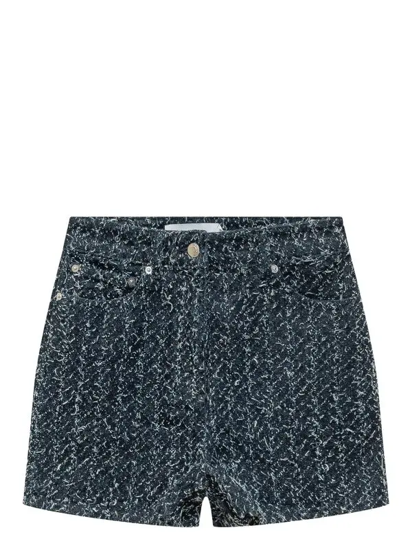IRO PARIS Textured Denim Shorts - Denim Curl